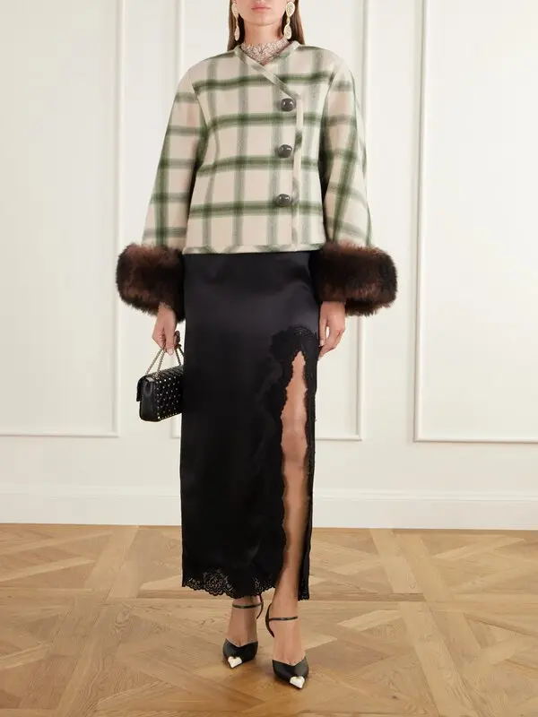 Valentino Garavani Caban In Macro Window With Shearling