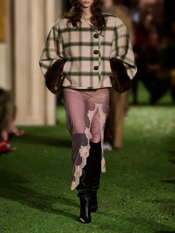 Valentino Garavani Caban In Macro Window With Shearling