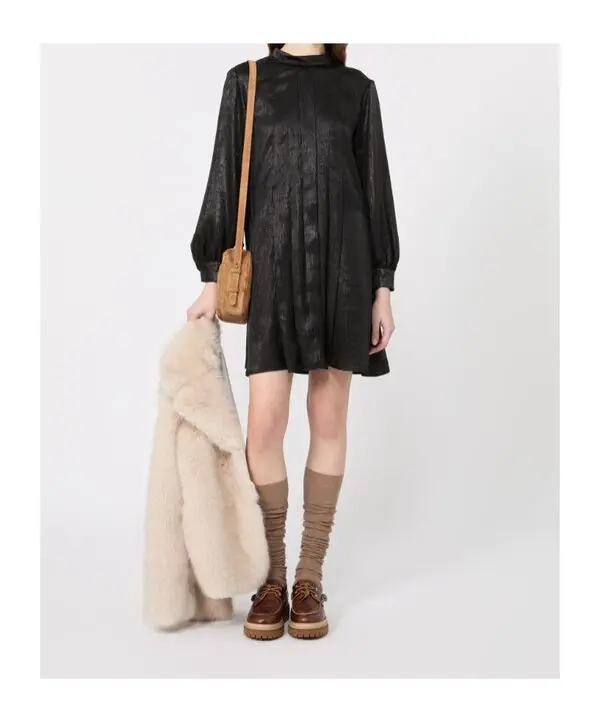 Max Mara Laminated Chiffon Short Dress