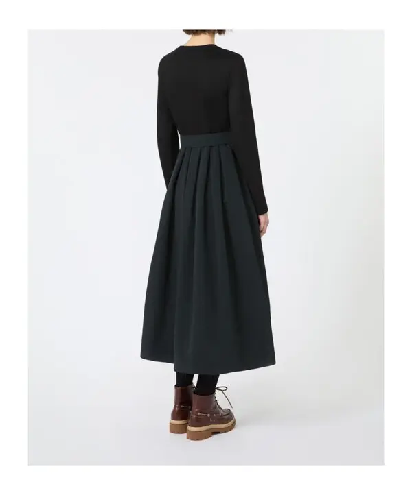Max Mara Jacquard Jersey And Taffeta Dress