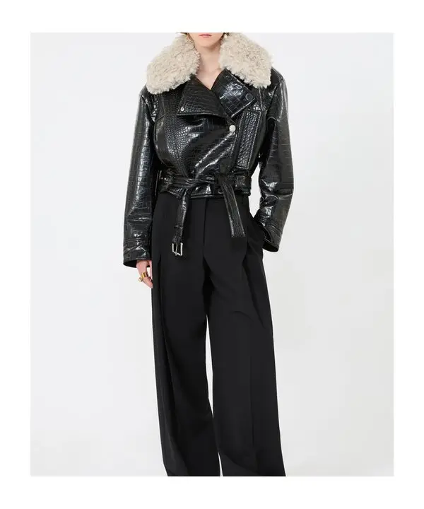 Sportmax Embossed Belted Jacket