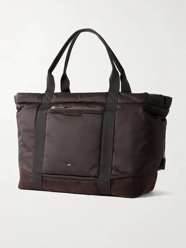 ANYA HINDMARCH Travel Leather-trimmed Shell Weekend Bag