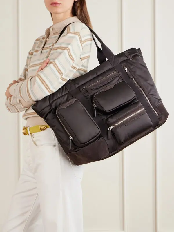 ANYA HINDMARCH Travel Leather-trimmed Shell Weekend Bag
