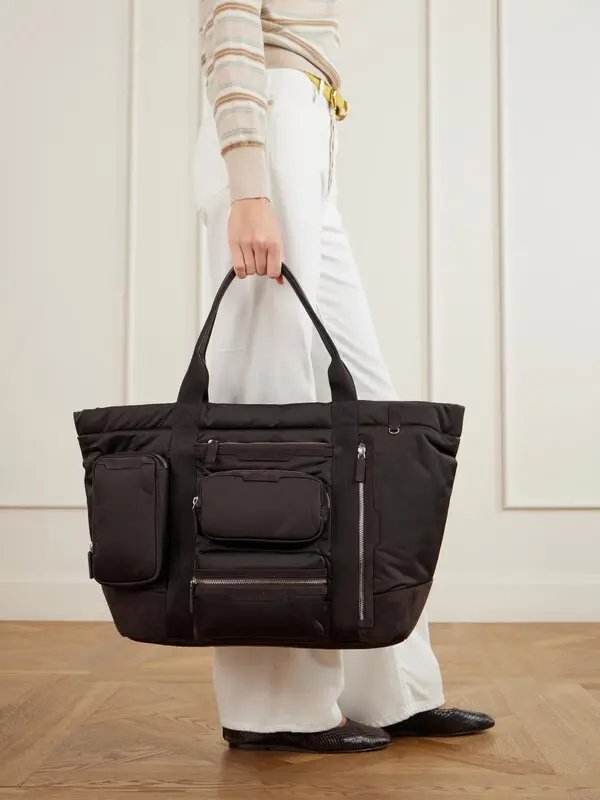 ANYA HINDMARCH Travel Leather-trimmed Shell Weekend Bag