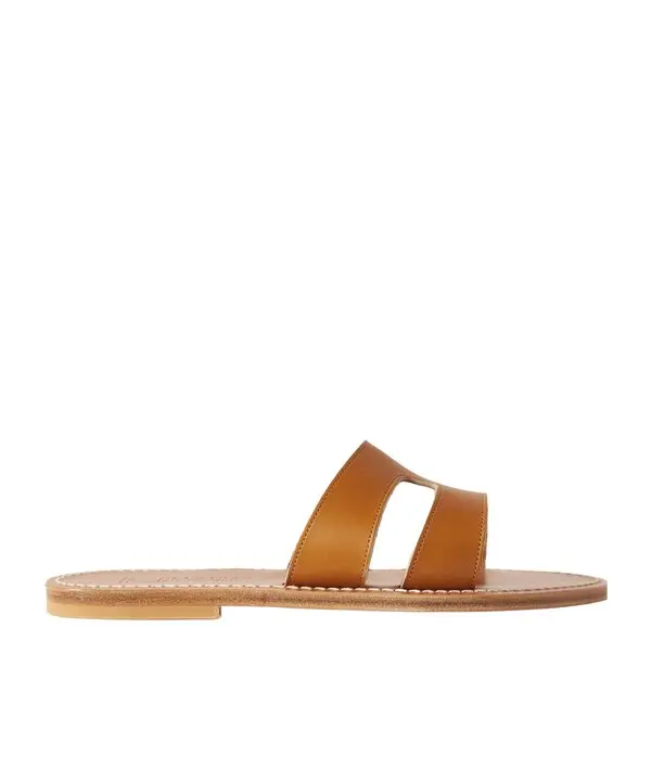 K.JACQUES Handmade Leather Slides - Brown