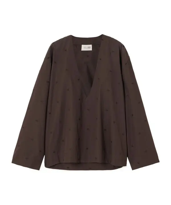 Attico Embroidered Cotton-blend Poplin Blouse
