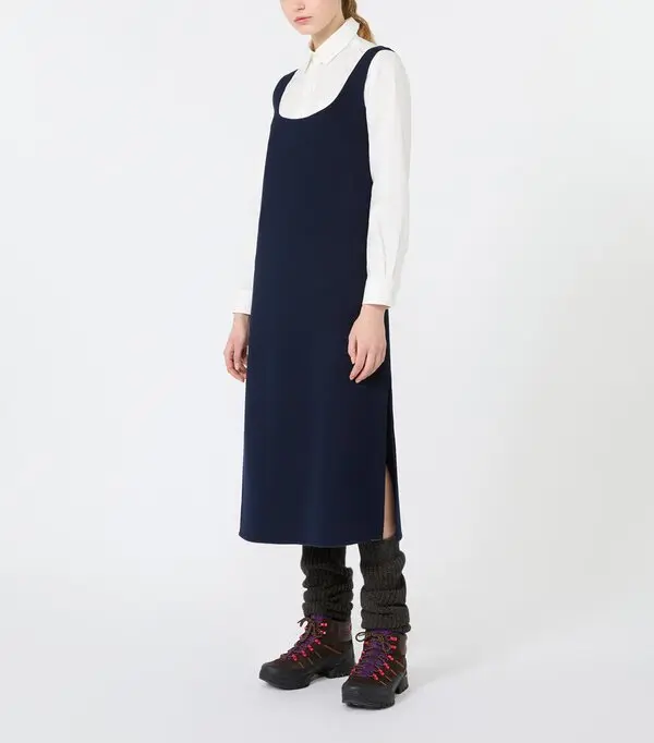 Max Mara Wool-blend Shift Midi Dress
