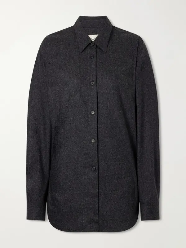 Khaite Goya Wool-blend Flannel Shirt - Gray