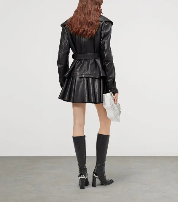 Alexander McQueen Waterfall-collar Leather Jacket