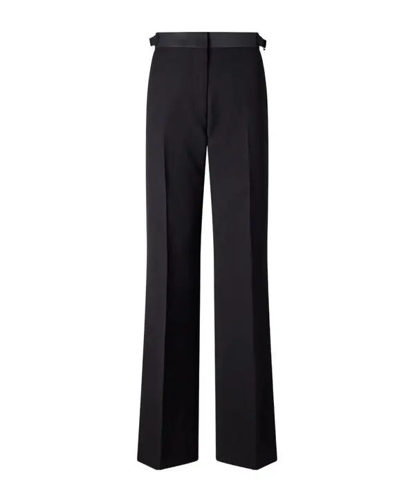WALES BONNER Gallery Satin-trimmed Wool-twill Flared Pants