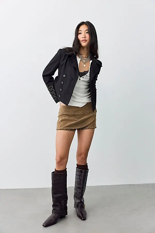 Free People Low Rider Studded Wrap Skort - Trailhead