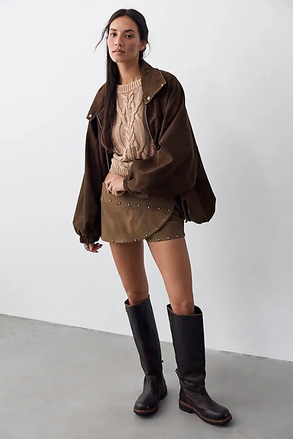 Free People Low Rider Studded Wrap Skort - Trailhead