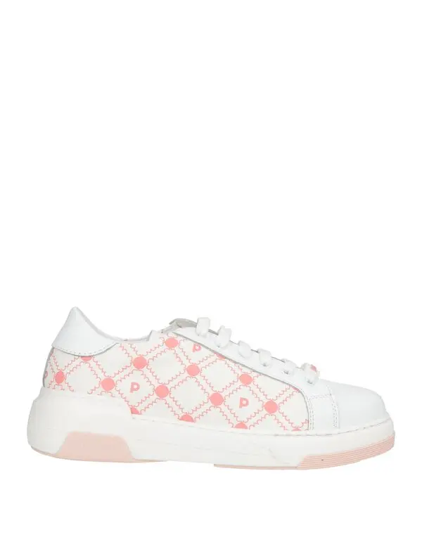 POLLINI Sneakers Size Leather, Textile Fibers