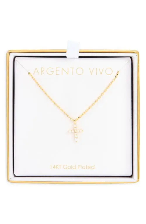 Argento Vivo Cubic Zirconia Cross Necklace