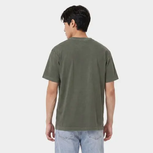 SIMPLY SAGE MARKET Cat Dad Sketch Garment Dyed T-shirt - Moss
