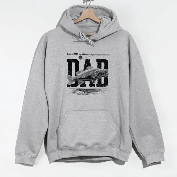SIMPLY SAGE MARKET Dad Fishing Distressed Hoodie - Graphite