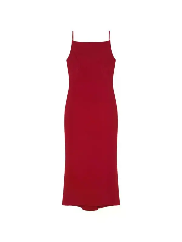 Givenchy Sliced Midi Dress In Crepe Cady - Red