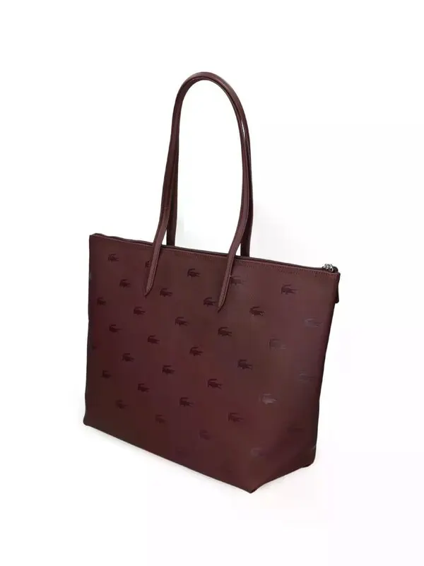 Lacoste Large Monogram-print Shoulder Bag - Red
