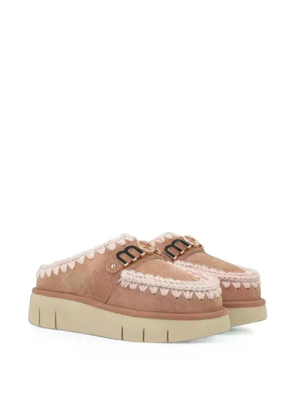 Mou Bounce Crochet-trim Clogs