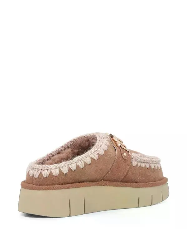 Mou Bounce Crochet-trim Clogs