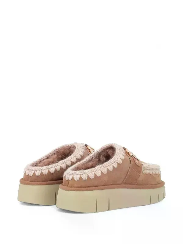 Mou Bounce Crochet-trim Clogs