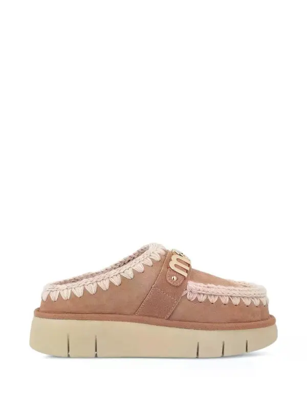 Mou Bounce Crochet-trim Clogs