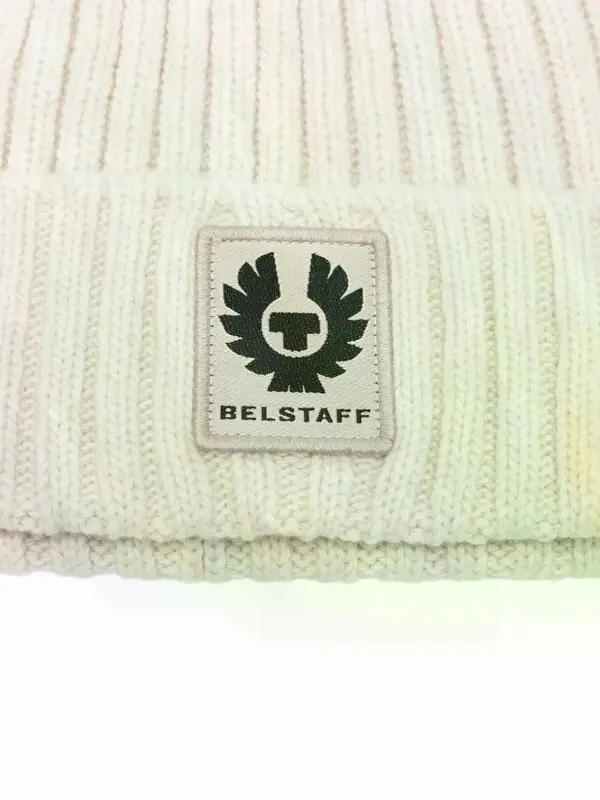 Belstaff Ribbed-knit Phoenix Patch Beanie Hat - Grey