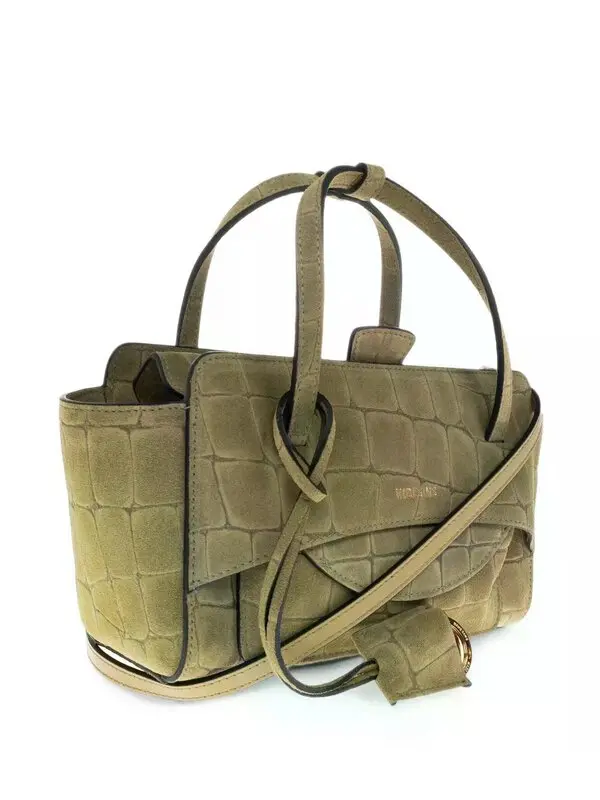 HIDESINS Small Flap Crocodile-effect Leather Tote Bag