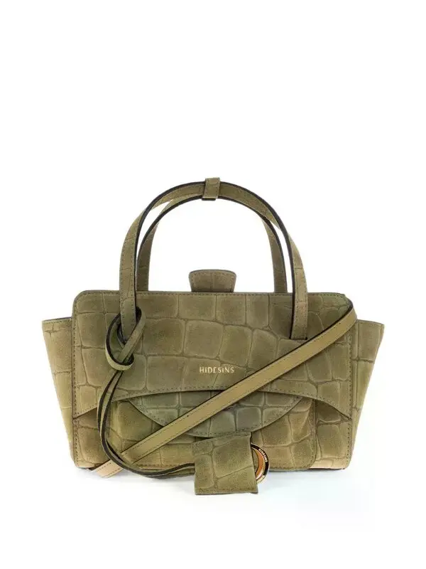 HIDESINS Small Flap Crocodile-effect Leather Tote Bag