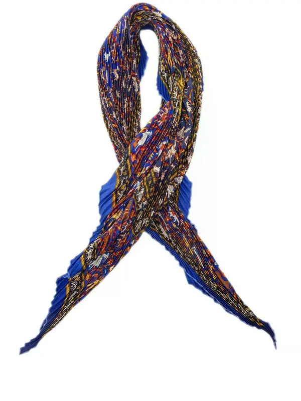 Hermès 2000-2026 Chasse En Inde Pleated Silk Scarf 140 Scarves