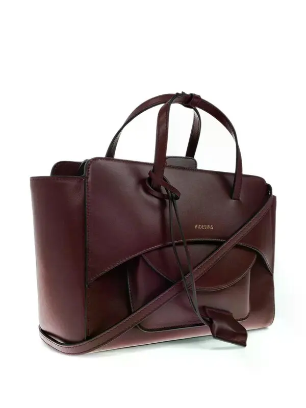 HIDESINS Medium Flap Leather Tote Bag - Red