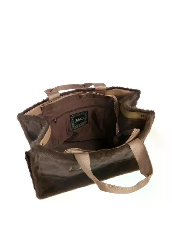 Liu Jo Faux-fur Logo-lettering Tote Bag