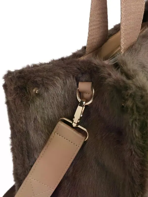 Liu Jo Faux-fur Logo-lettering Tote Bag