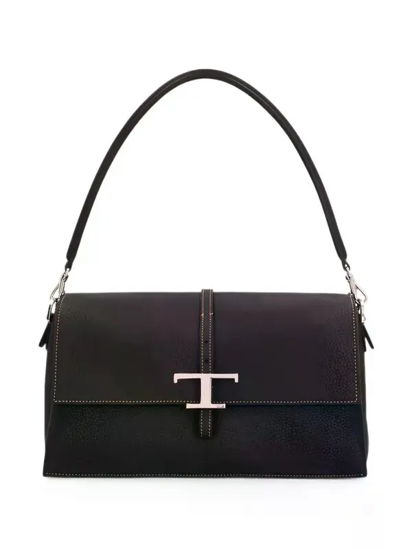 TOD'S Small T Timeless Pebbled-leather Shoulder Bag
