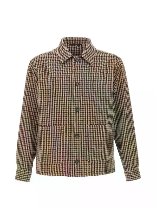 BOSS Relaxed-fit Wool-blend Jacket With Vichy Check - Brown