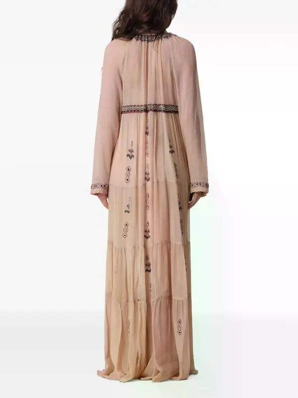 FORTELA Arsia Embroidered Silk Dress