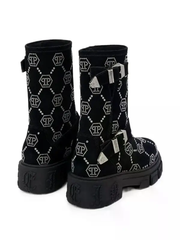 Philipp Plein Monogram Strass-embellished Boots