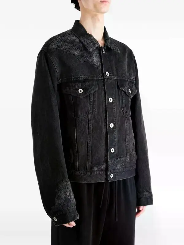 DOUBLET Faded-effect Distressed Denim Jacket