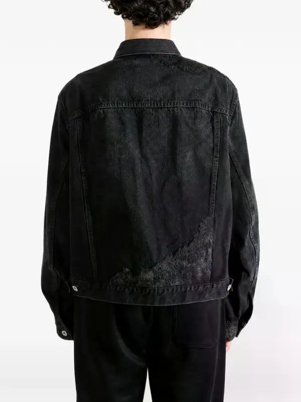 DOUBLET Faded-effect Distressed Denim Jacket