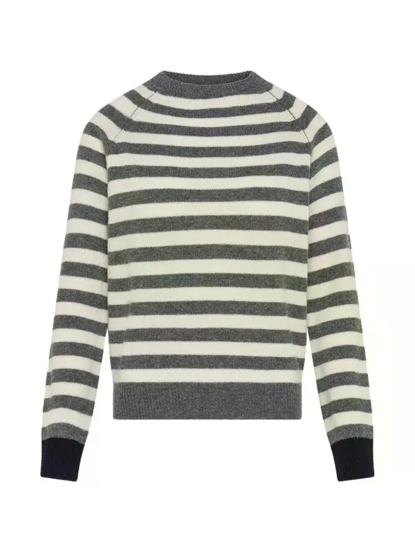 Seventy Striped Raglan-sleeve Sweater - Grey