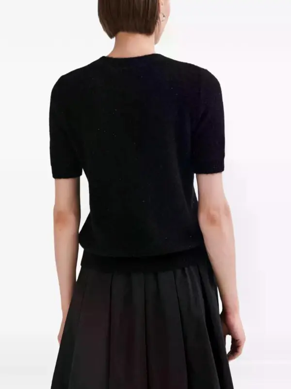 ROBERTO COLLINA Sequin-embellished Short-sleeve Sweater