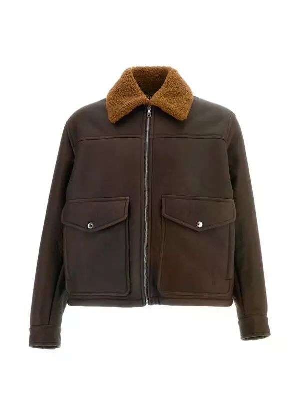 EMMETI Shearling-collar Leather Jacket