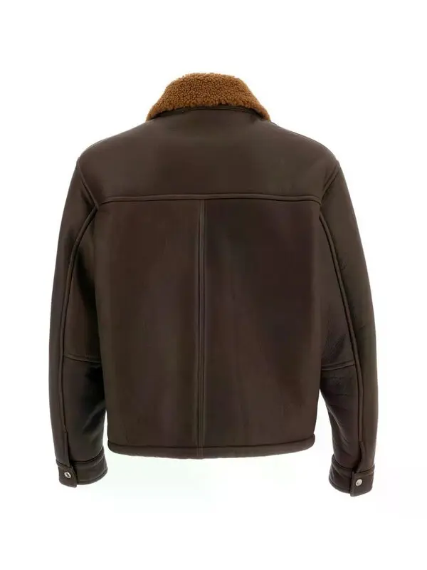 EMMETI Shearling-collar Leather Jacket