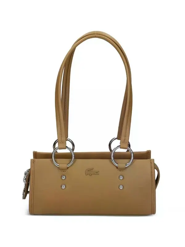 Lacoste Celys Stud-embellished Logo-debossed Shoulder Bag - Neutrals