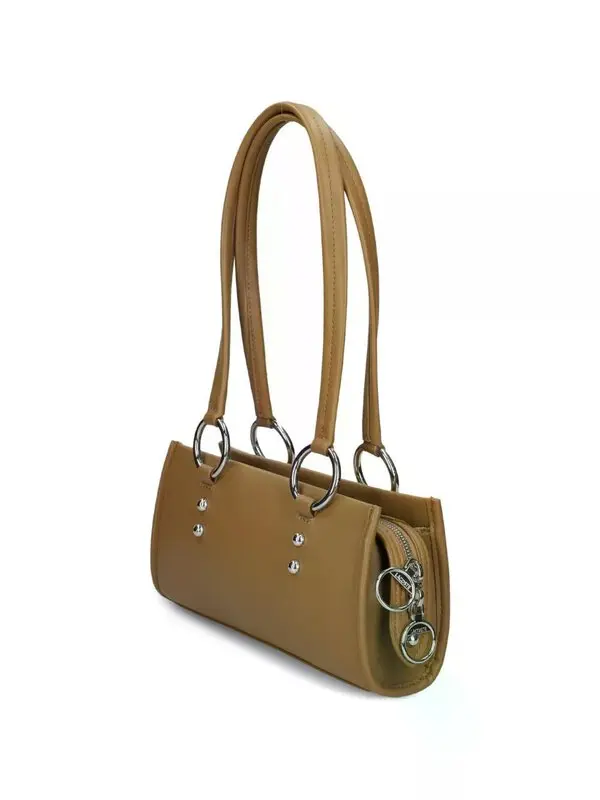 Lacoste Celys Stud-embellished Logo-debossed Shoulder Bag - Neutrals
