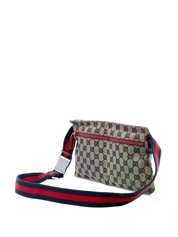 Gucci 2000-2015 Gg Canvas Web Double Pocket Belt Bag