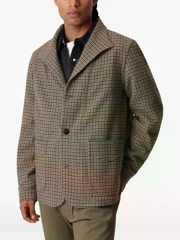 FORTELA Classic Scotland Houndstooth-pattern Wool Jacket
