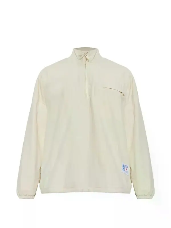 WILLY CHAVARRIA Quarter-zip Logo-patch Jacket - Neutrals