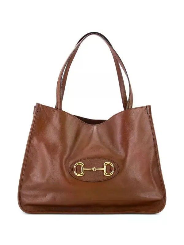 Gucci Horsebit 1955 Leather Medium Tote Bag - Brown