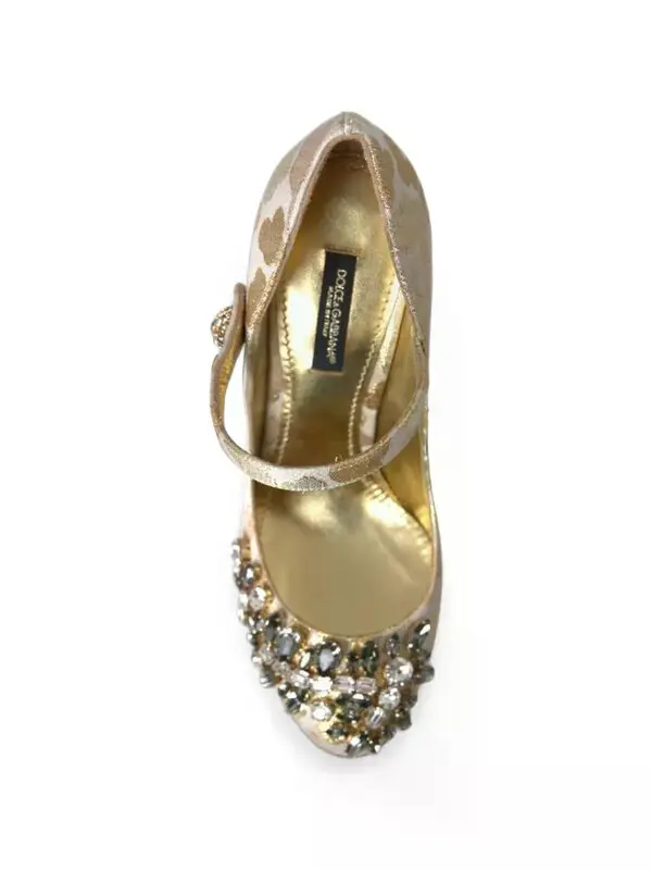 Dolce & Gabbana Crystal-embellished Jacquard Pumps - Neutrals